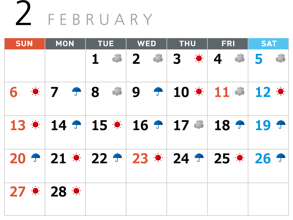 2022年 お天気を見る（沖縄） | ダイキンAIRカレンダー | ダイキン工業株式会社
